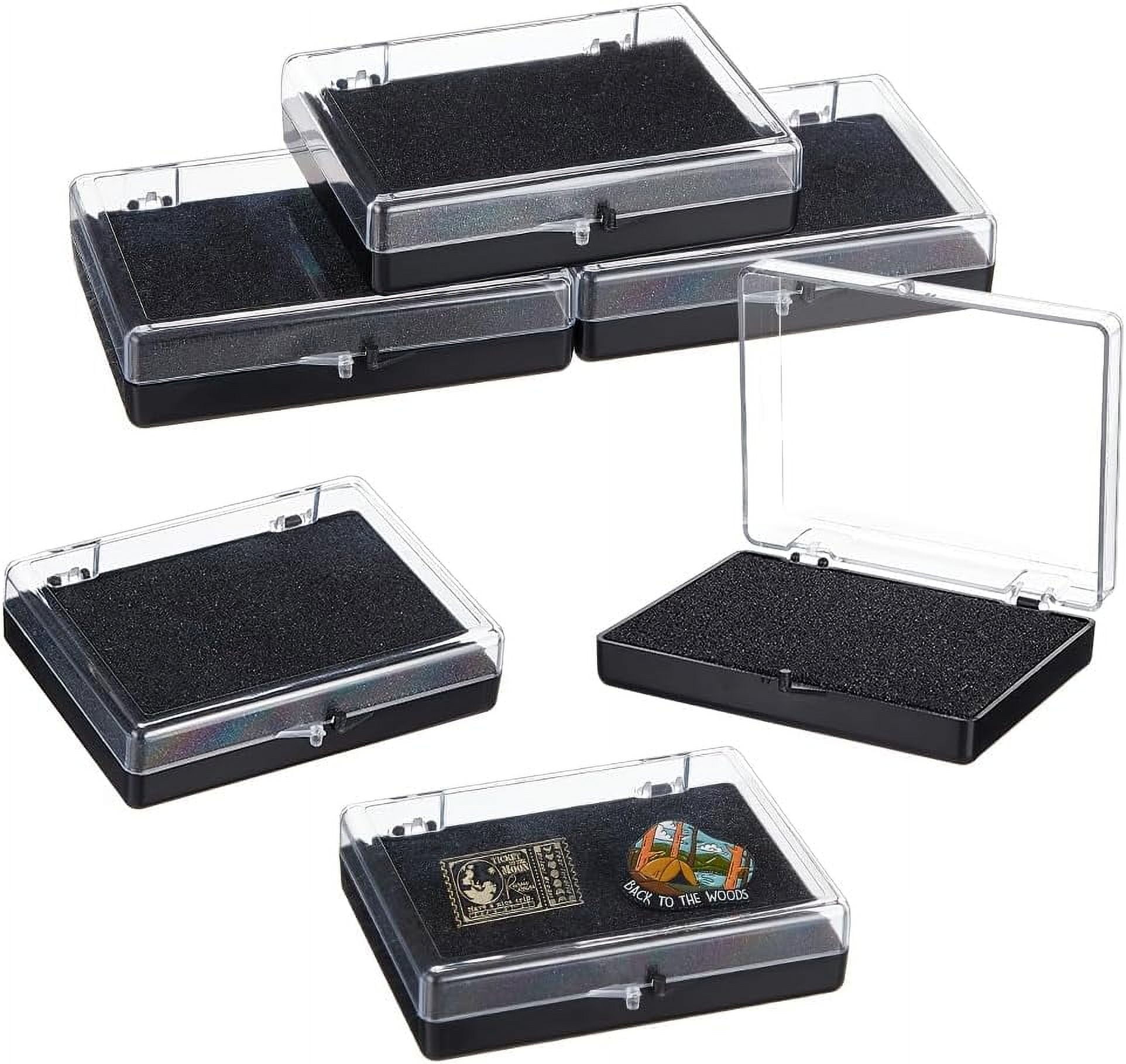 6Pcs Clear Plastic Gift Box For Pin 3.2x4x1 inch Black Presentation ...