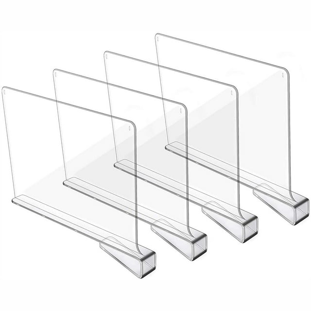 6Pcs Clear Shelf Dividers Closet Separators Wardrobe Dividers Clothes ...
