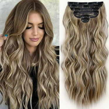MORICA Clip in Hair Extension 20 Inch Ombre Blonde 6PCS Natural Long ...