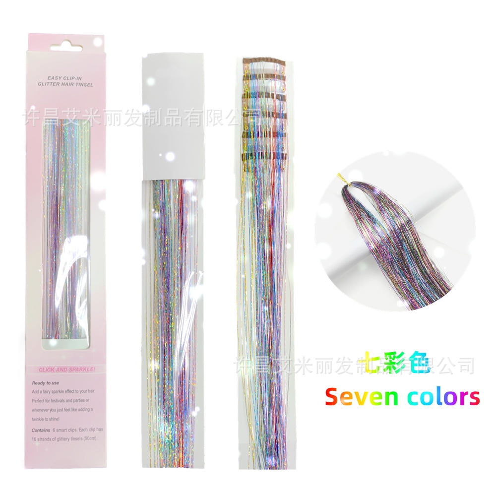 6 Piece Set Clip In Hair Extensions for Decor with Easy Attach Detach ...