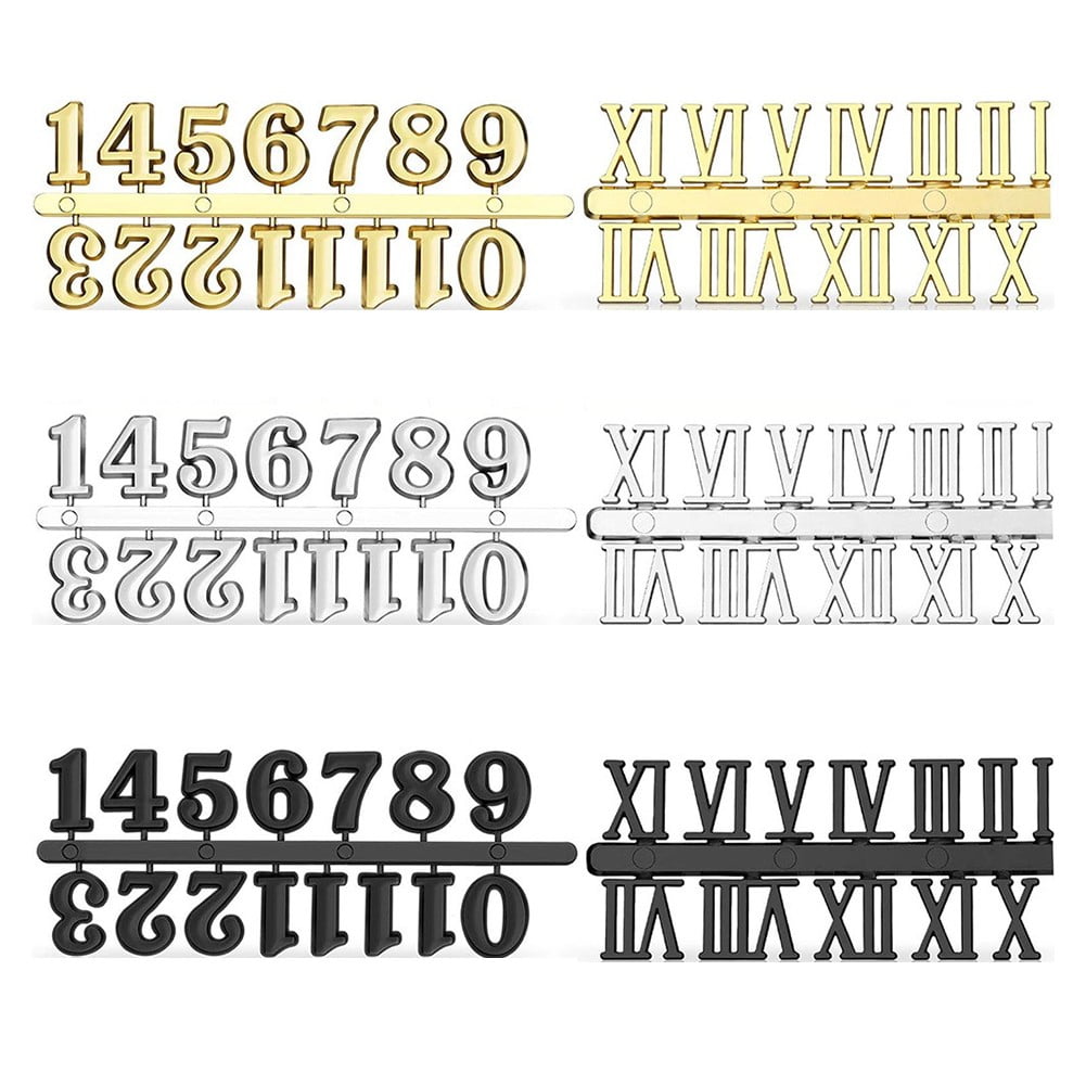 Girlsshop 6Pcs Clock Numerals Kit Number Hands Quartz Diy Digital Clock ...