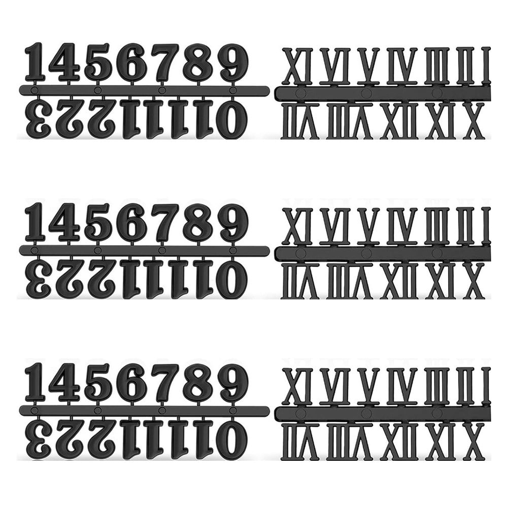 6Pcs Clock Numerals Kit Number Quartz Digital Clock Numbers for Repair ...