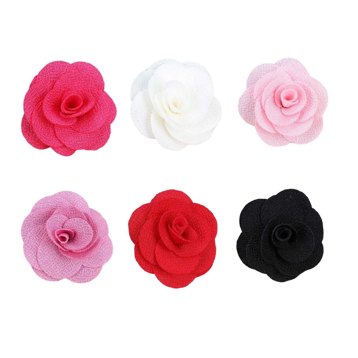 6Pcs Cloth Art Camellia Flower Brooches Pins Set Fashion Beautiful ...