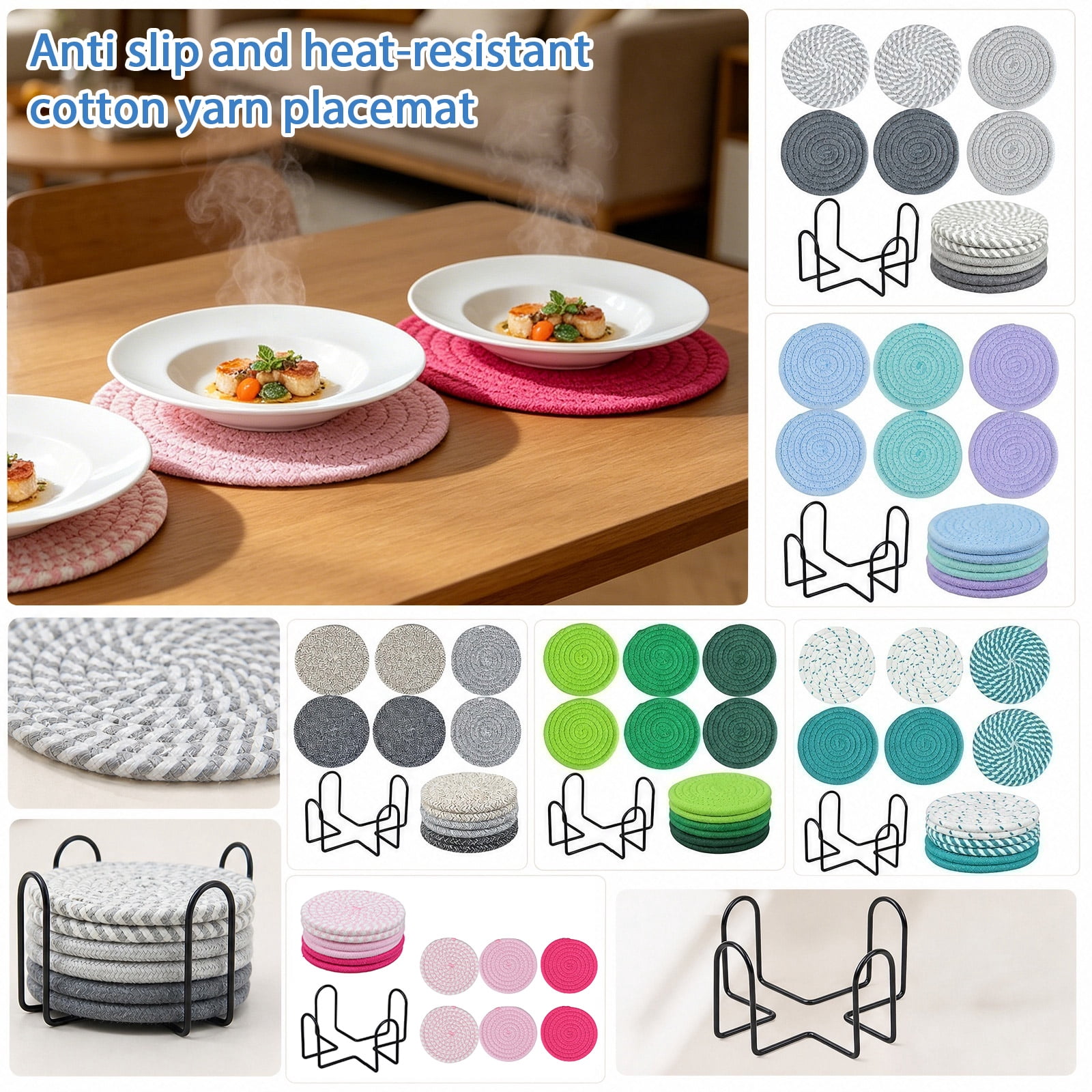 6Pcs Coasters With Holder, Minimalist Drink Coasters, Plain Simple ...