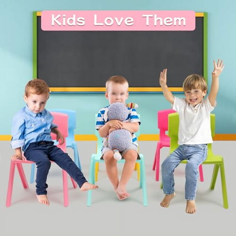 6Pcs Colorful School Stackable Chairs Seat Height Plastic High Load ...