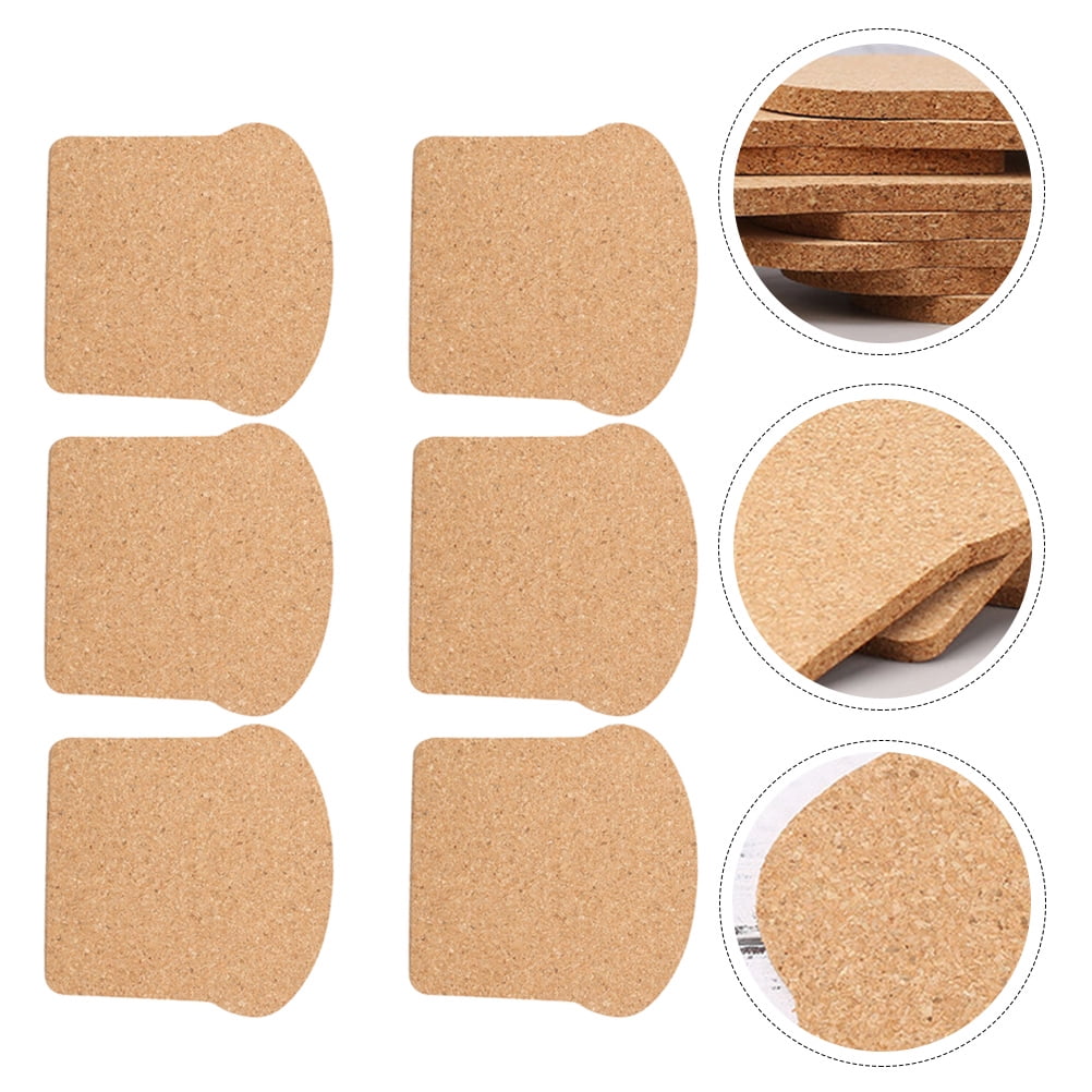 6Pcs Cork Coasters Shape Wooden Cork Coasters Cork Backing Sheets Cork ...