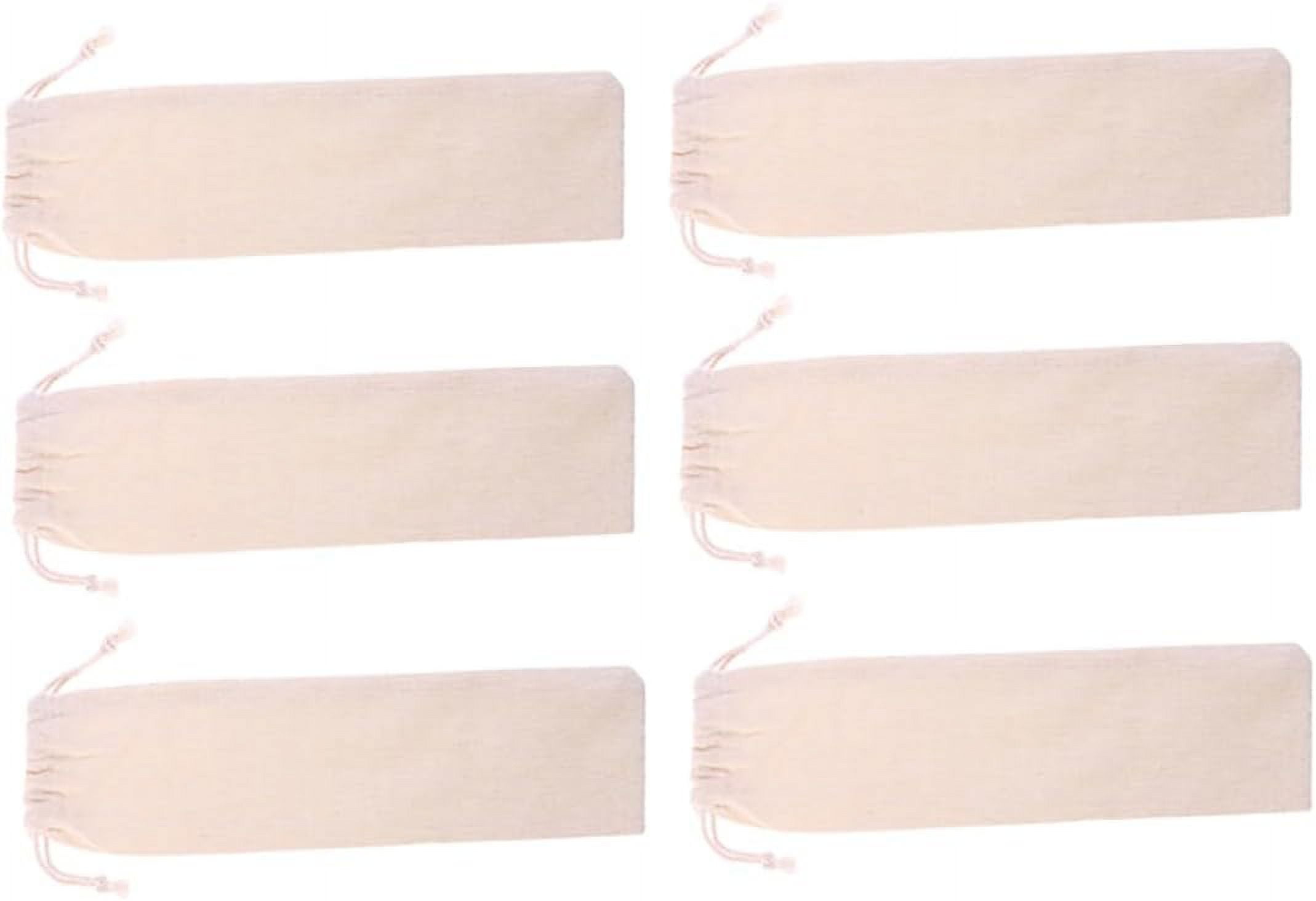 6Pcs Cotton Linen Drawstring Bag for Reusable Straws - Portable Storage ...