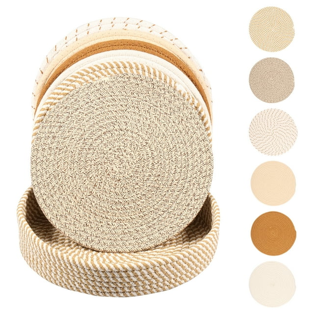 6Pcs Cotton Rope Trivets 10inch Thicken Heat Resistant Pot Holders ...