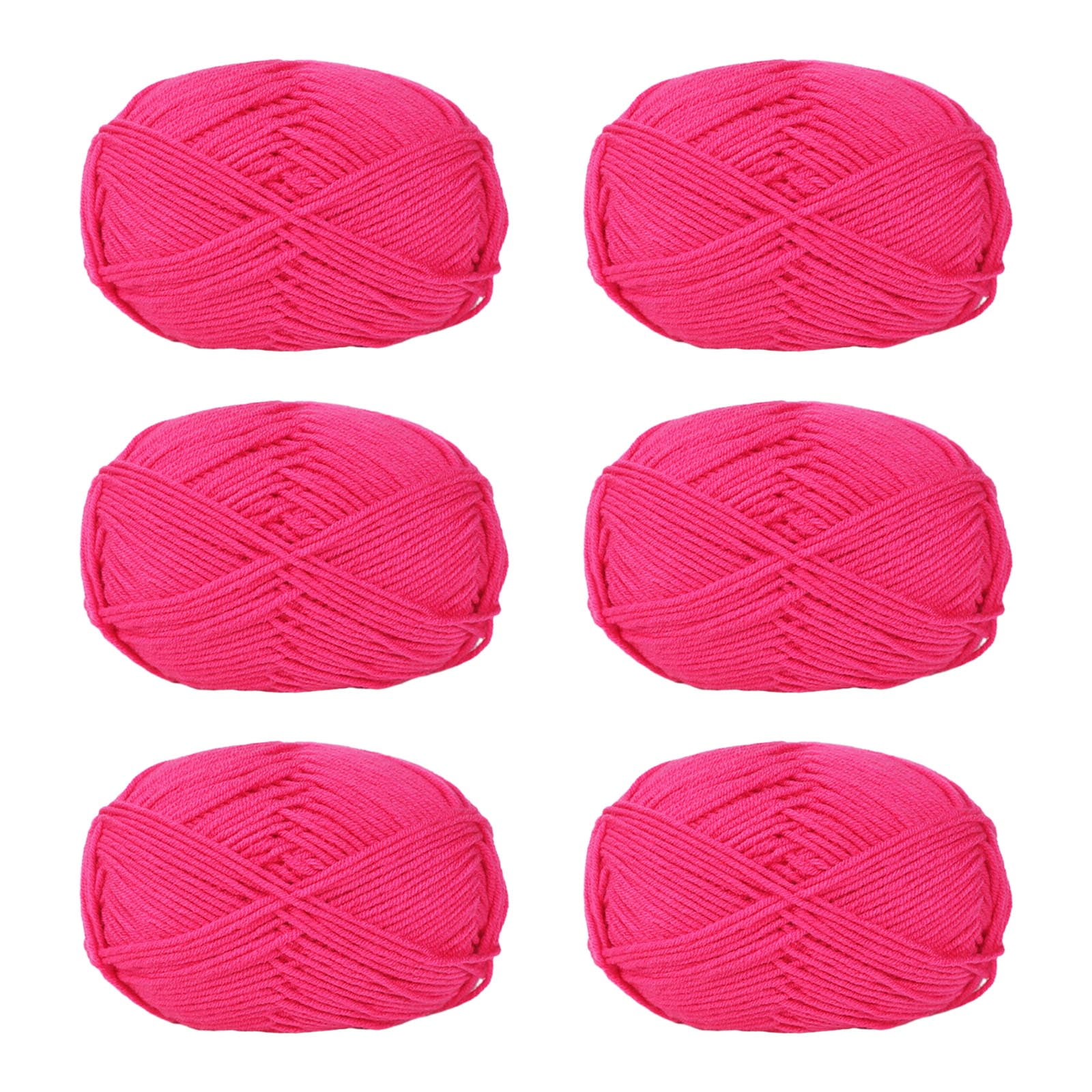 6Pcs Crochet Yarn, Acrylic Soft Yarn 50g/Roll, Knitting Yarn for Hand ...