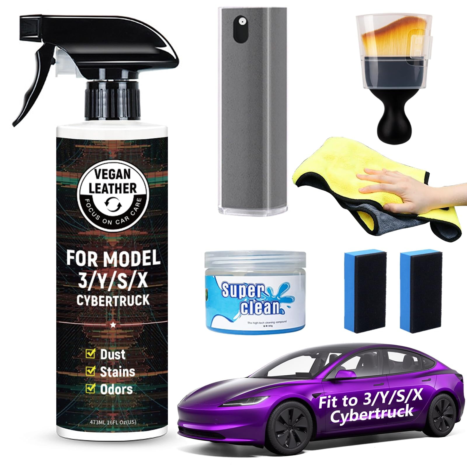 6Pcs Customized for Tesla Model 3 Y X S Seat Cleaner, Tesla Interior ...