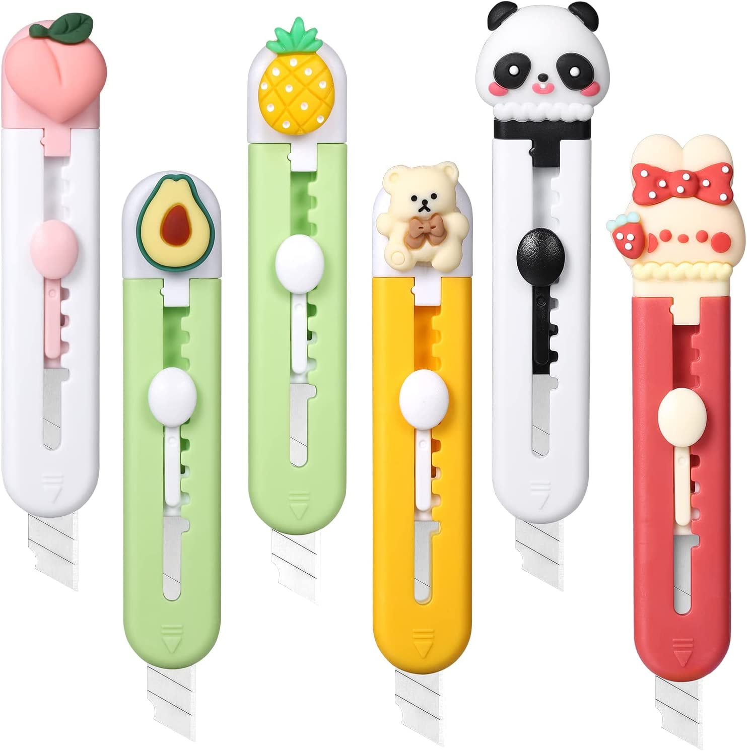 6Pcs Cute Box Cutter Retractable, Sharp Utility Knife Retractable for ...