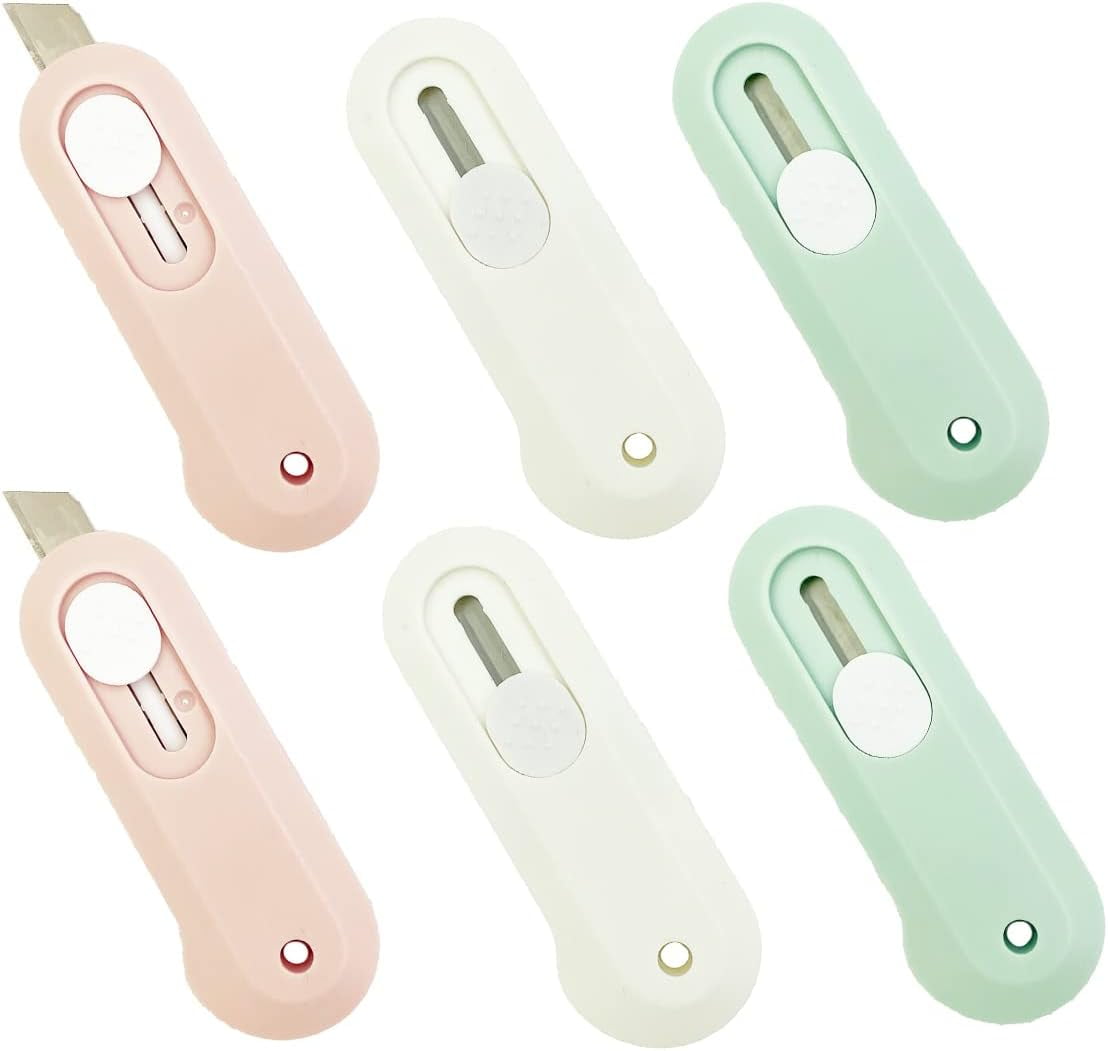 6Pcs Cute Retractable Rectangle Art Cutter Utility Knife Morandi Letter ...