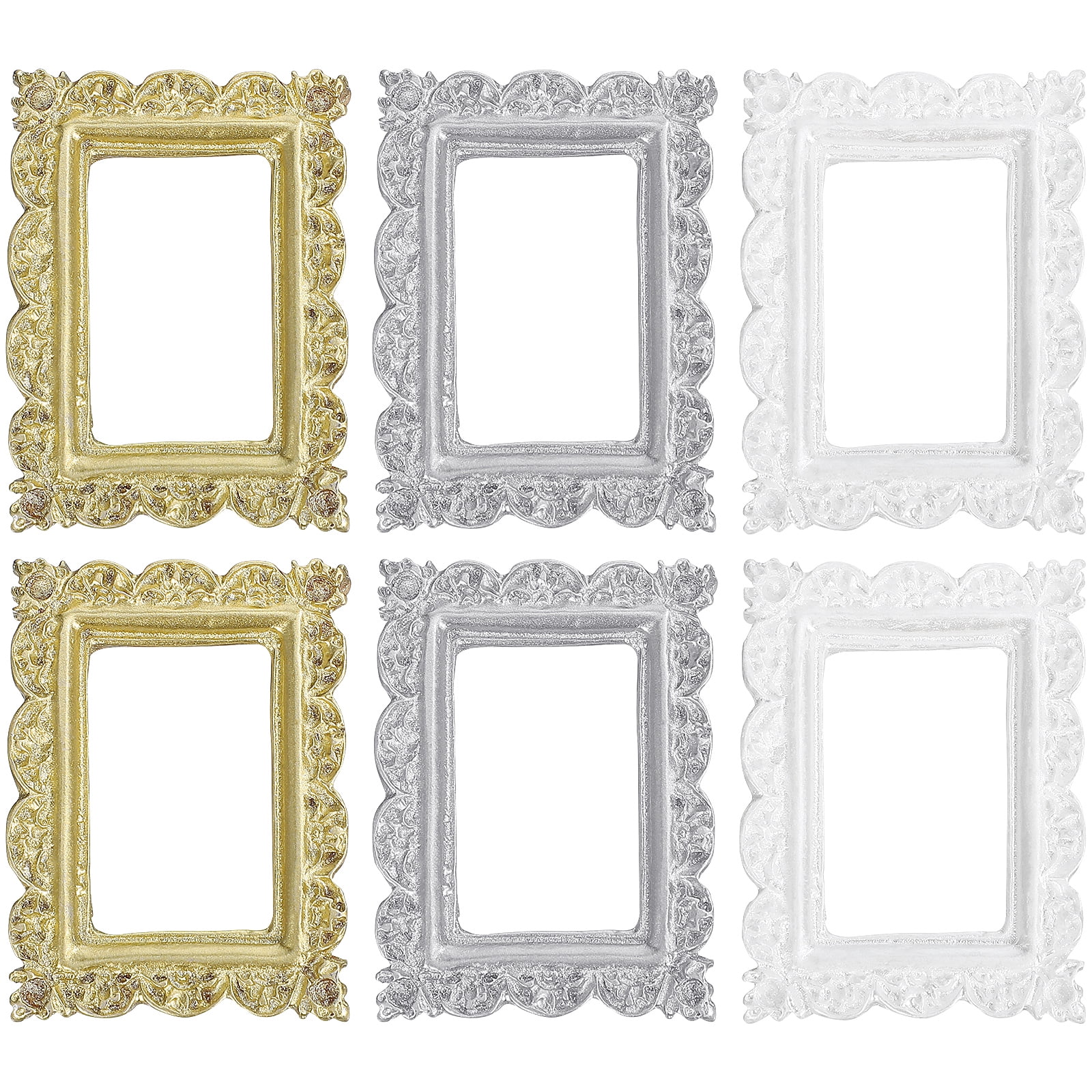 6Pcs DIY Miniature Photo Frames Resin Crafts Phone Case Decor Mini ...