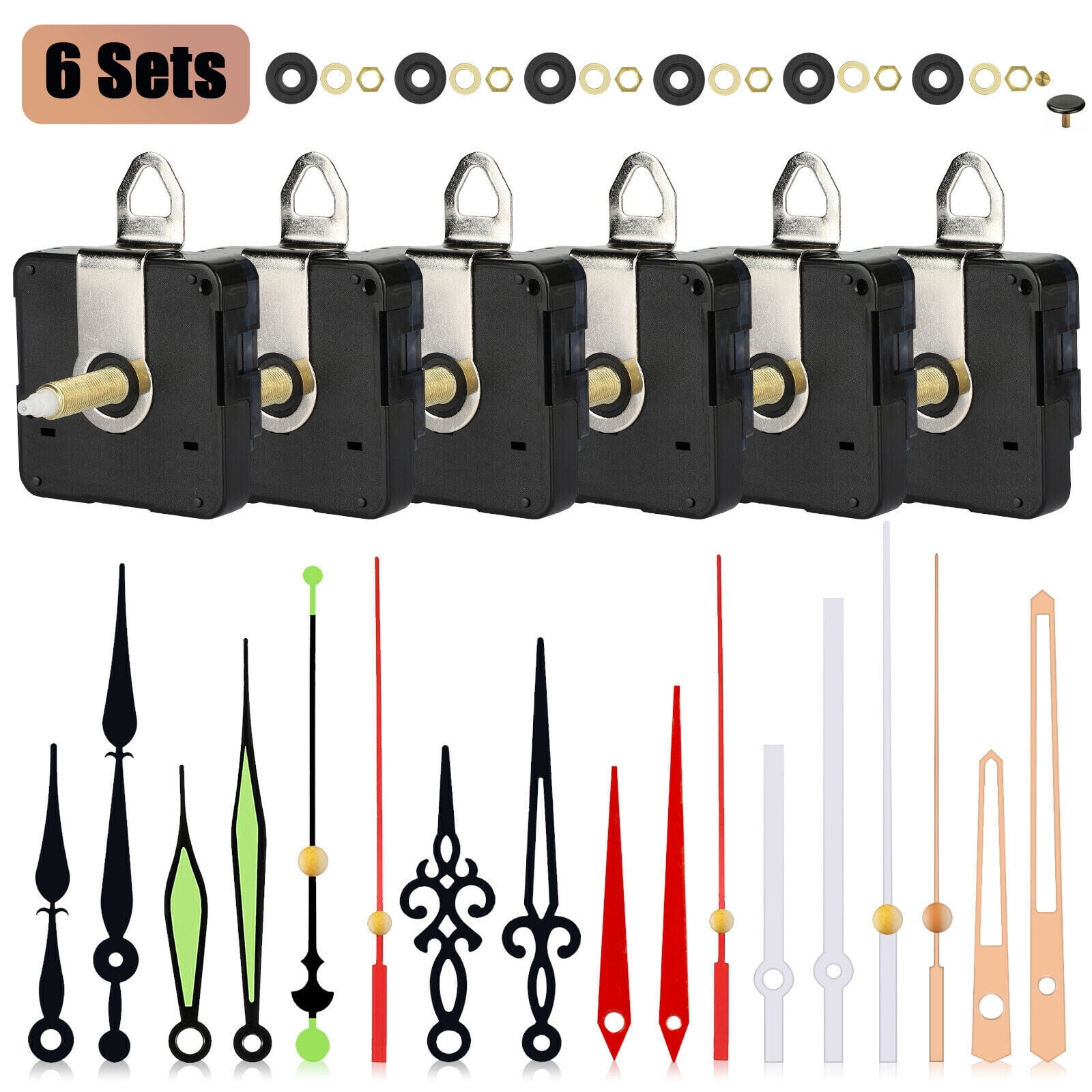 6Pcs DIY Wall Quartz Clock Movement Mechanism Replacement Repair Tool ...