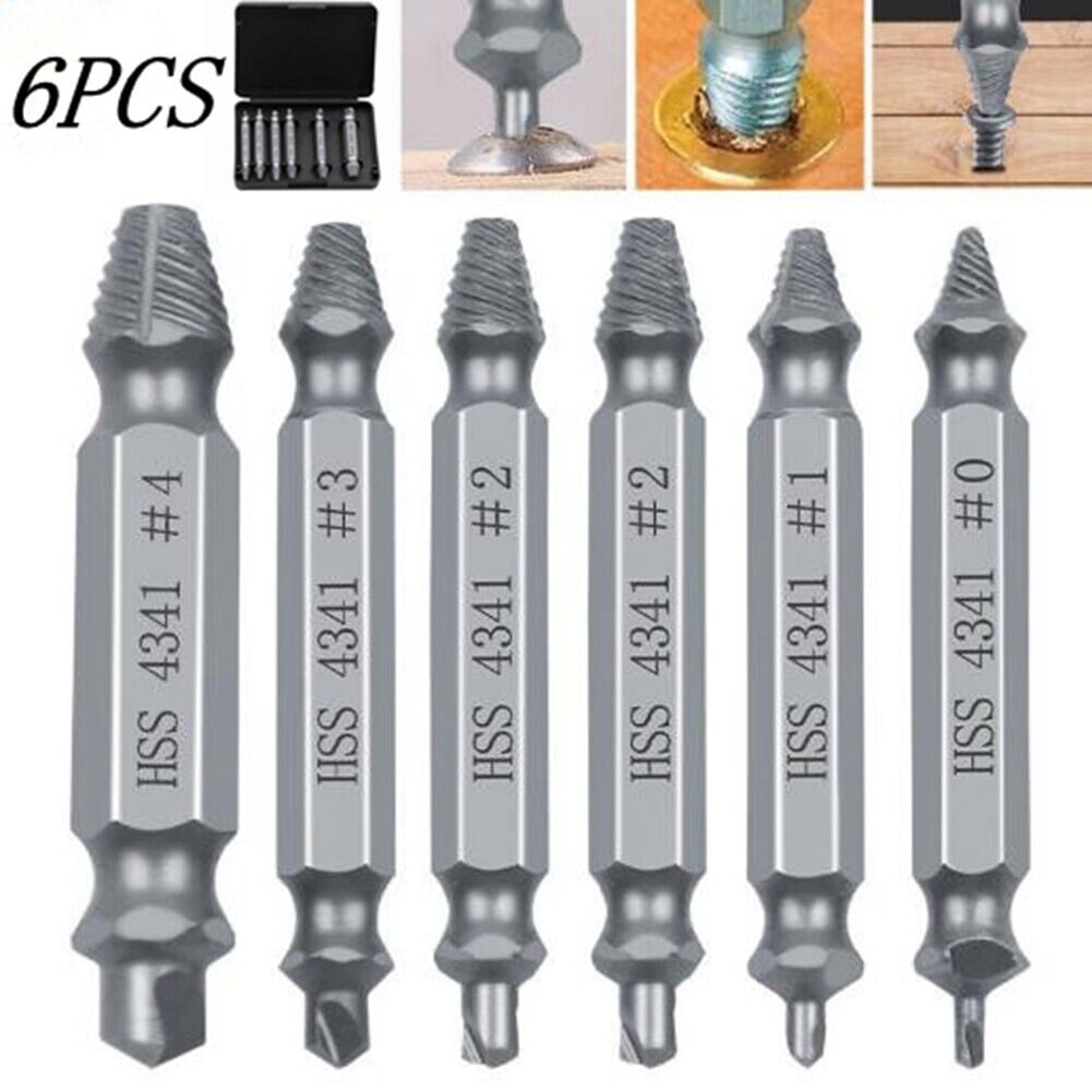 6Pcs Damaged Screw Extractor Easy Out Set Bolt Stud Remover Drills ...