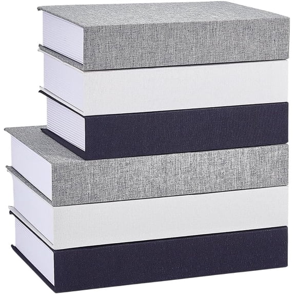 6Pcs Decorative Books for Home Decor Books for Bookshelf Linen Covered ...