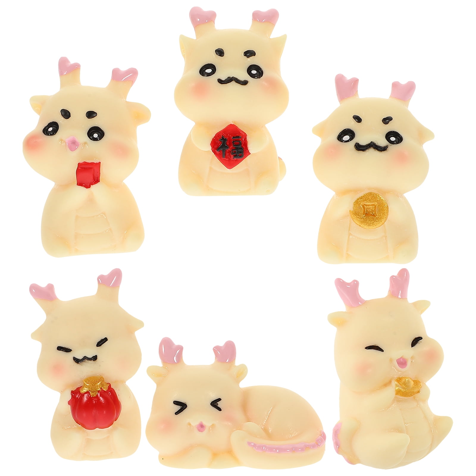 6Pcs Decorative Mini Dragon Decorations New Year Miniature Dragon ...