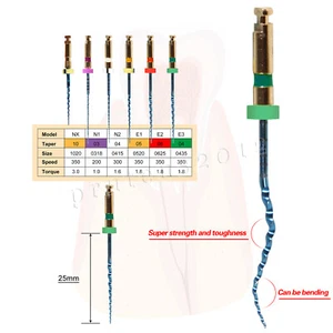 6Pcs Dental Endo Niti Rotary Files Assorted 6 Files For Curved Canal ...