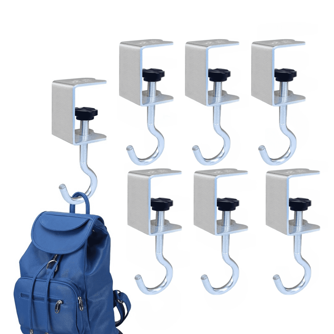 6Pcs Desktop Side Hooks, Adjustable Backpack Desk Hooks, Metal Table ...