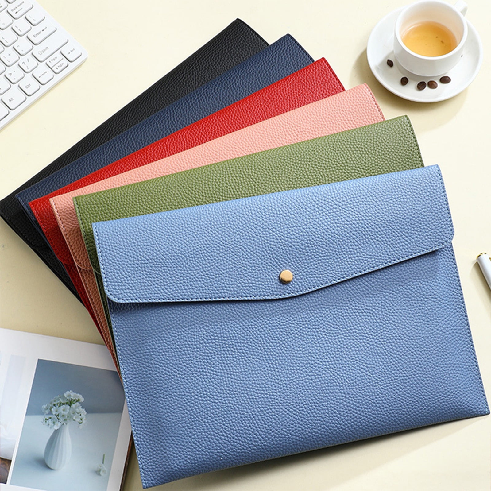 6Pcs Document Bag Kadlawus Document Bag, Waterproof Leather Document ...