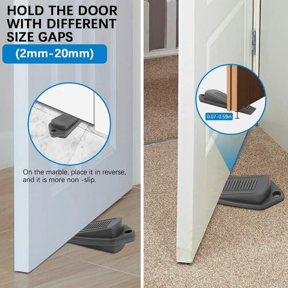 6Pcs Door Stoppers, Door Stop, Rubber Door Stopper Wedge Heavy Duty ...