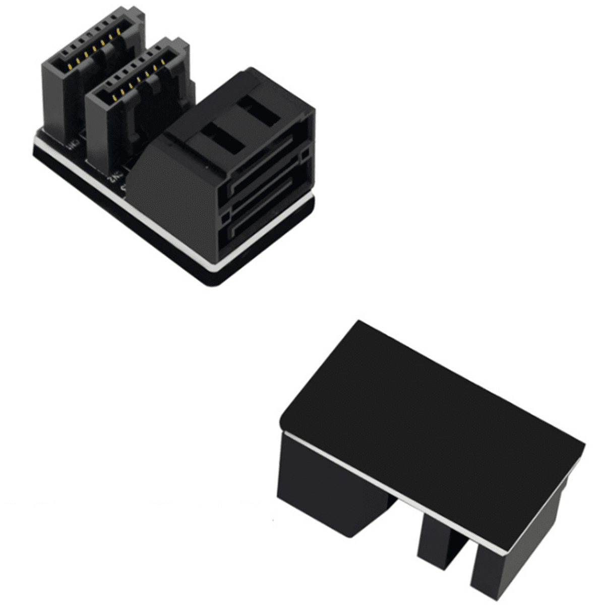 6Pcs Double SATA 7Pin Female to Double 7Pin Male 90 Degree Angled ...