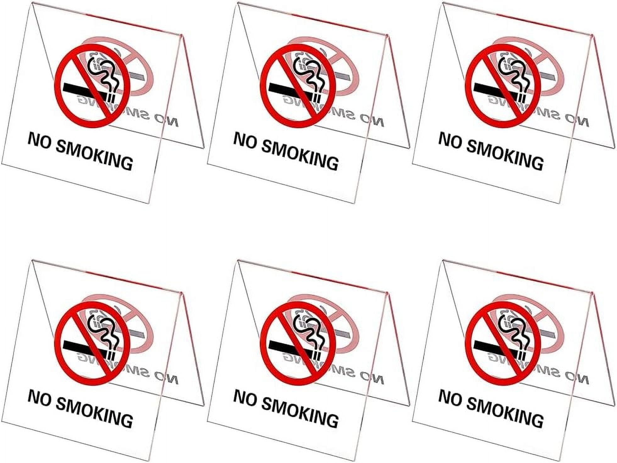 6Pcs Double-Sided Acrylic No Smoking Table Tent Signs Non Smoking Desk ...