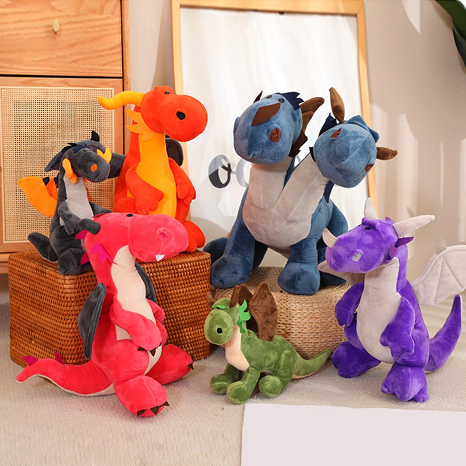 6Pcs Dragon Stuffed Animals 11.8 Inch Pterosaur Dragon Plush Doll Toy ...