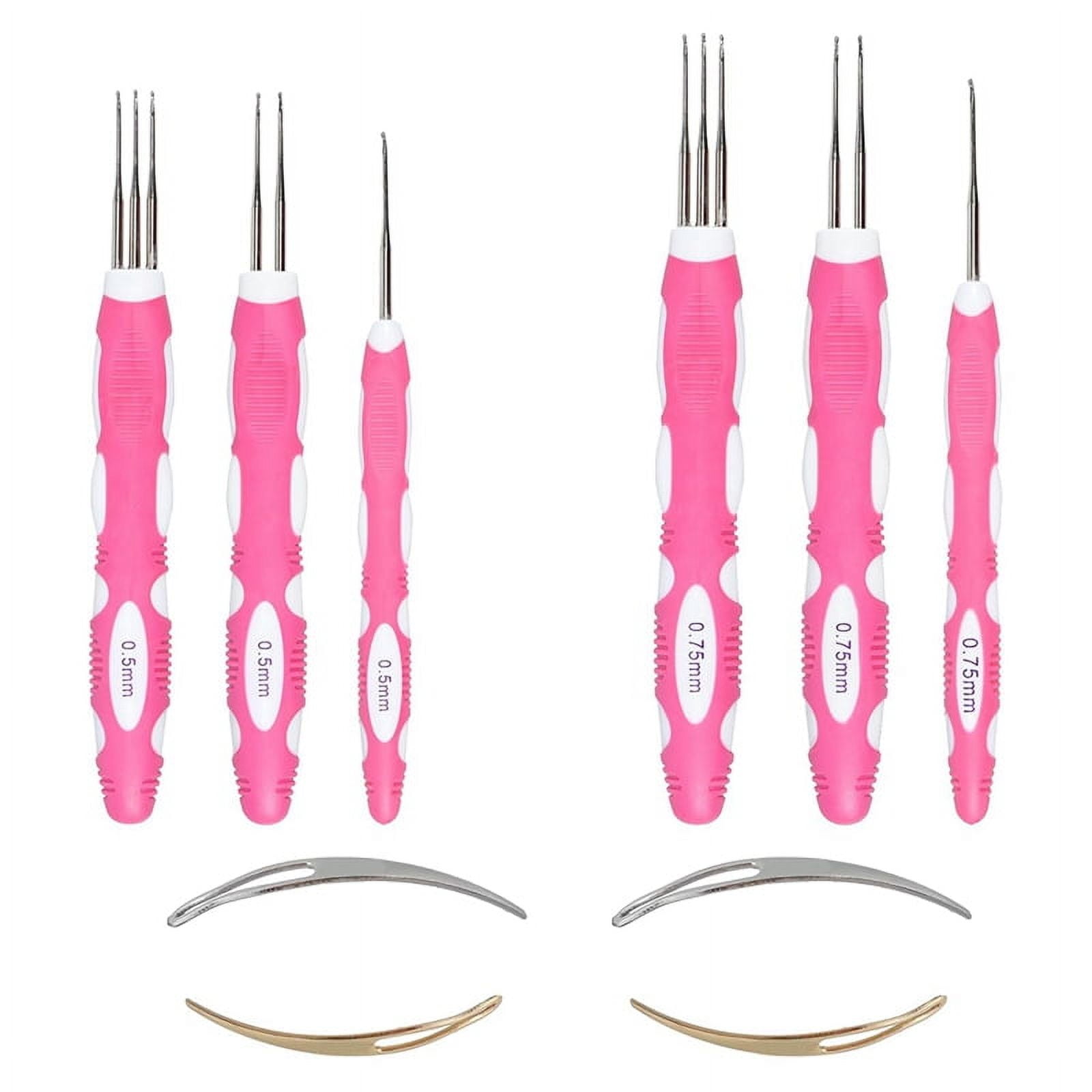 6Pcs Dreadlocks Crochet Hooks, 0.5mm & 0.75mm Braid Hair Locking Tool ...