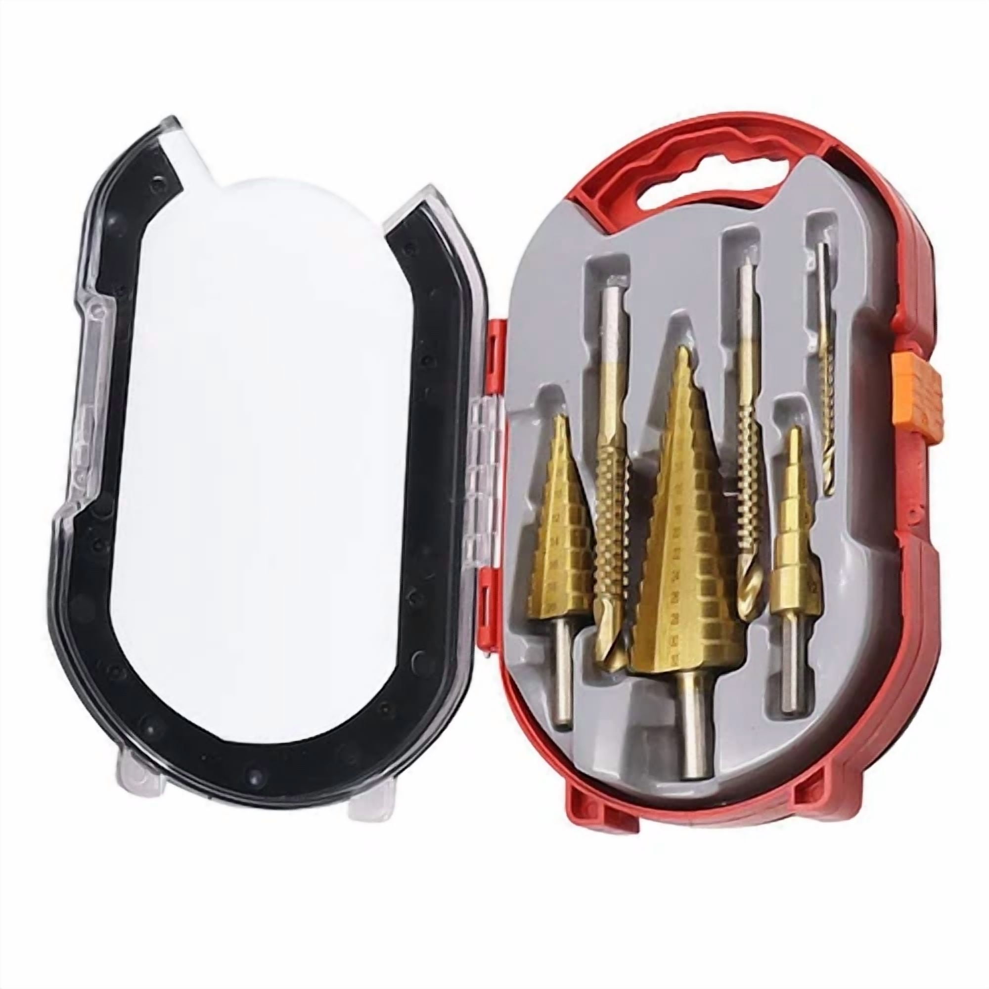 6Pcs Drill Bit Set Titanium Nitride Coated Steel Step Quick Change 1/4 ...