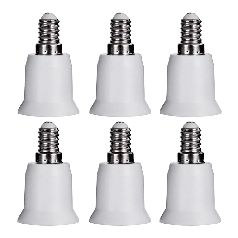 6Pcs E14 to E27 Light Bulb Base Adapter Screw Lamp Holder Converter ...