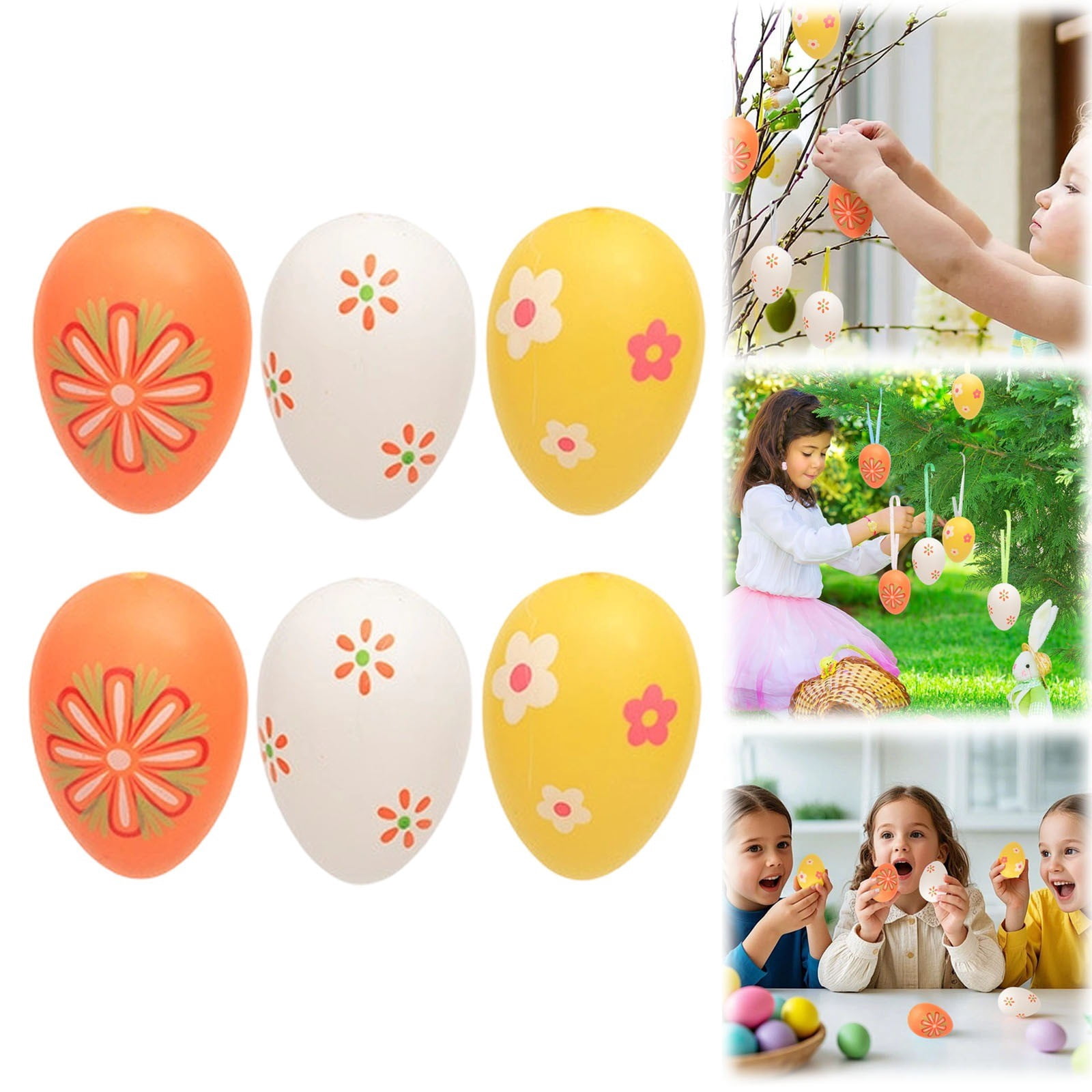 6Pcs Easter Egg Hanging Decorations Creative Broken Egg Design for ...