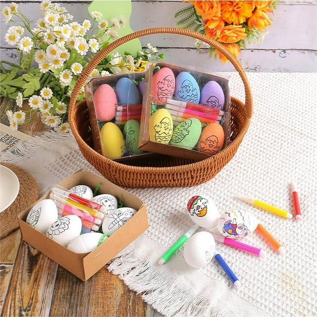 6Pcs Easter Eggs, Easter Eggs Decorating Kit, Diy Crafts for Easter ...