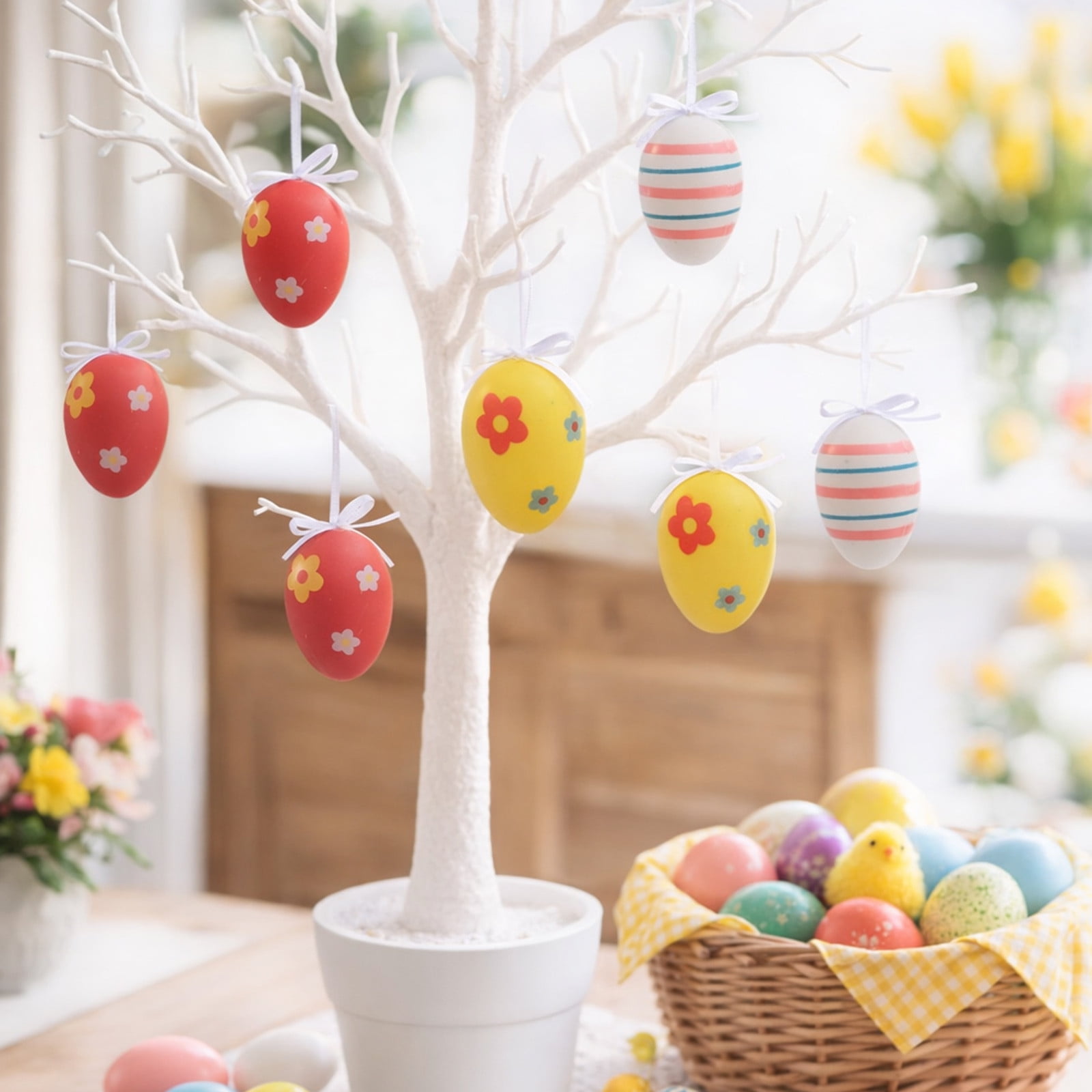 6Pcs Easter Eggs Hanging Decoration Set, Creative Broken Eggs Design ...