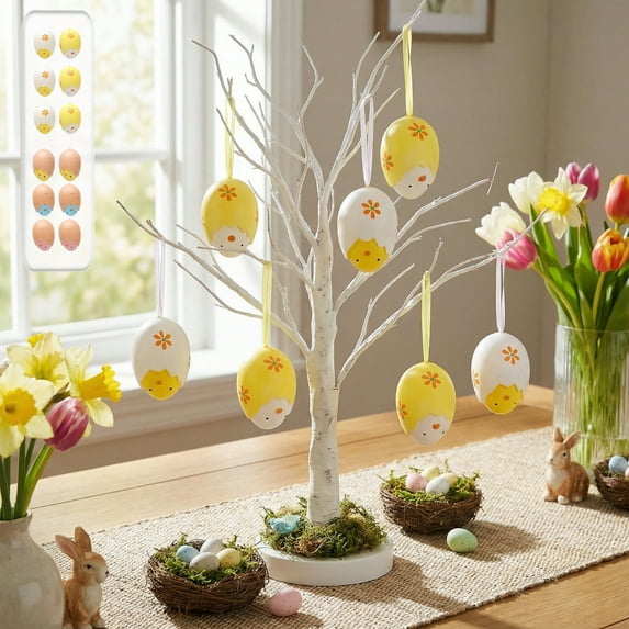 6Pcs Easter Eggs Hanging Decoration with Creative Broken Eggs Design ...