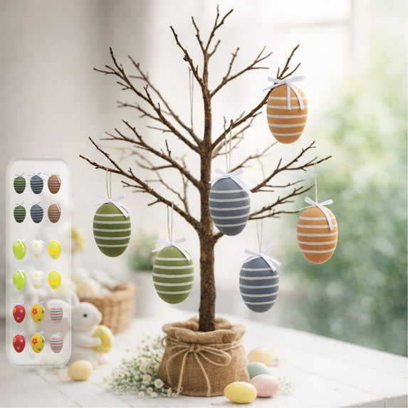6Pcs Easter Hanging Decorations Easter Eggs Hanging Decoration ...