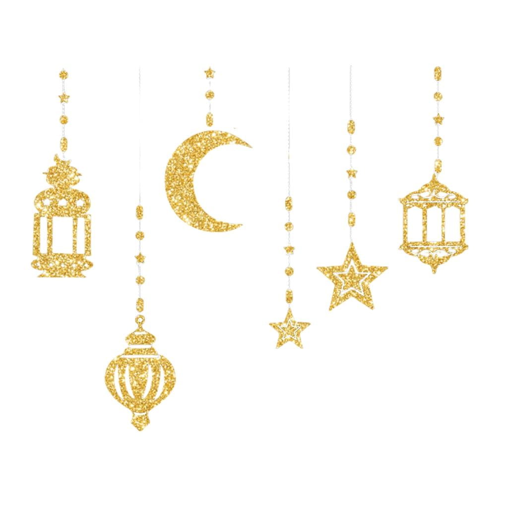 6Pcs Eid Ramadans Hanging Banners Garlands Decorations for Islamic ...