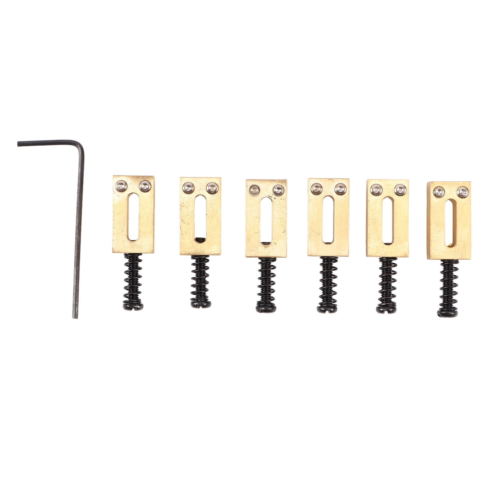 6Pcs Electric Guitar Bridge Saddle Brass 10.5mm Pitch Tremolo String ...