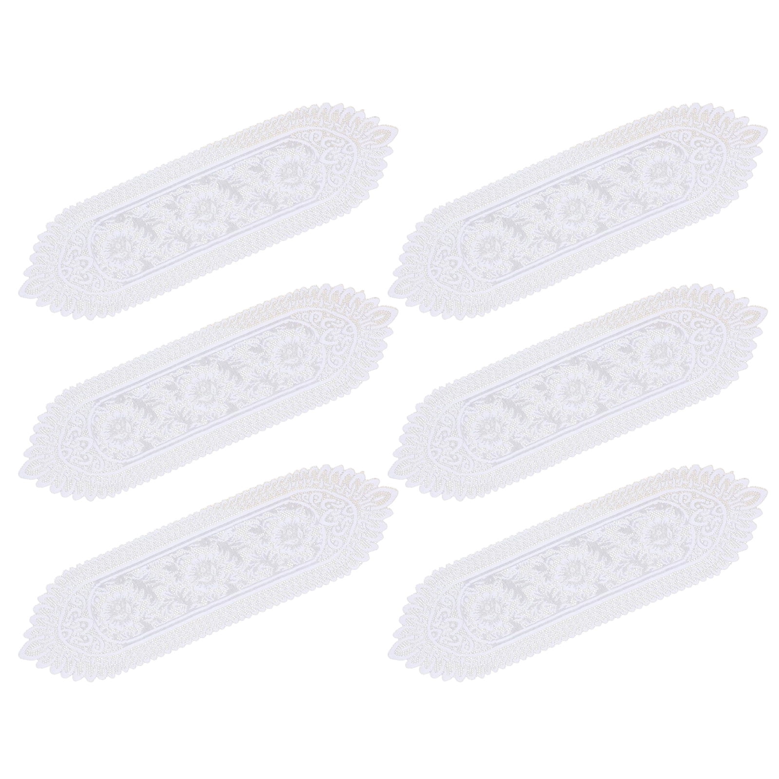 6Pcs Elegant Crochet Lace Table Runners Floral Design for Dining Party ...