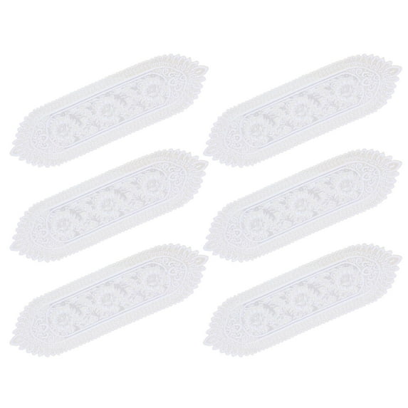 6Pcs Elegant Crochet Lace Table Runners Floral Design for Dining Party ...