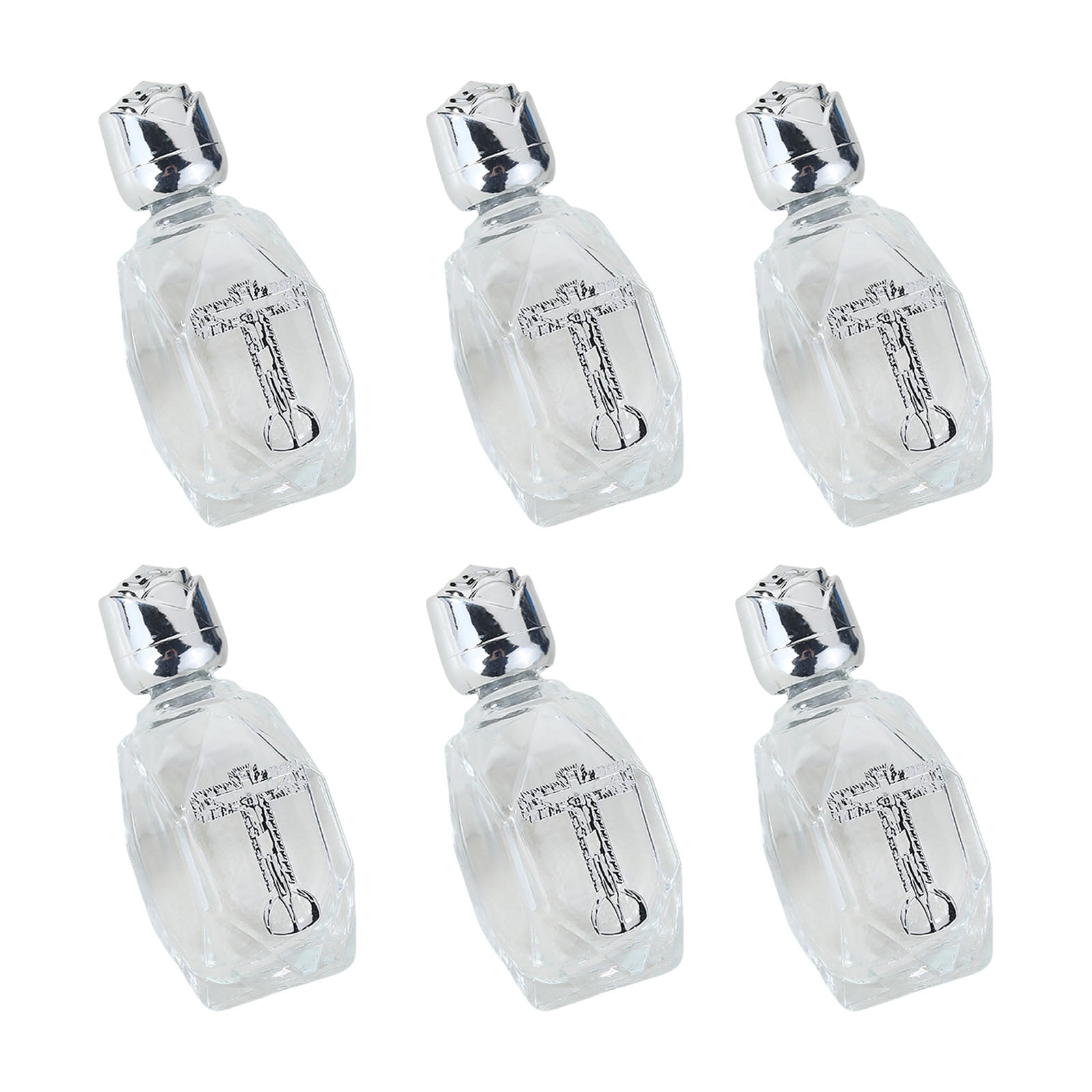 6Pcs Embossed Glass Holy Water Container Christian Religious Ceremony ...