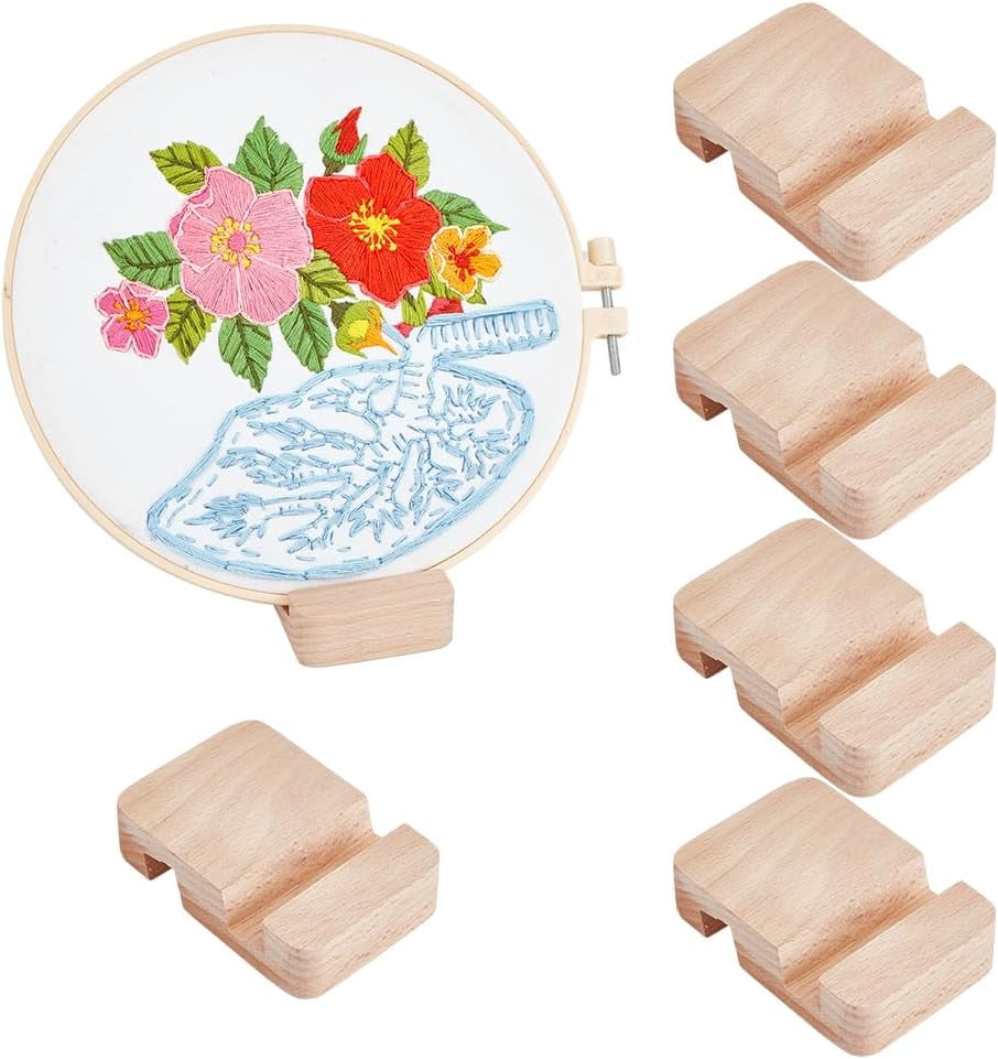 6Pcs Embroidery Hoop Display Stand 3.2x2.1x0.8 Inch Rectangle Beech ...