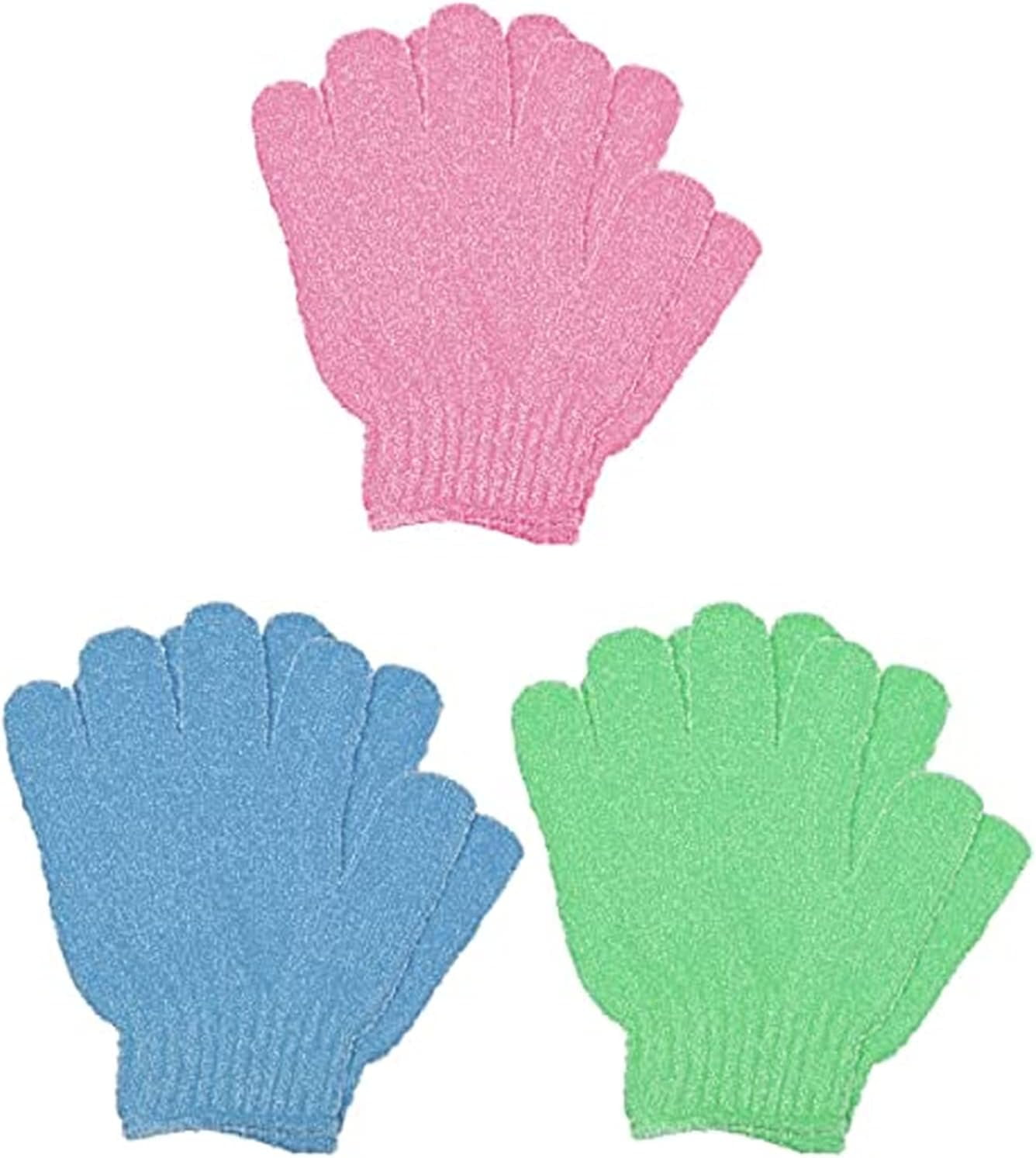 6Pcs Exfoliating Mitt Gloves Bamboo Exfoliates BathingExfoliator Mitt ...