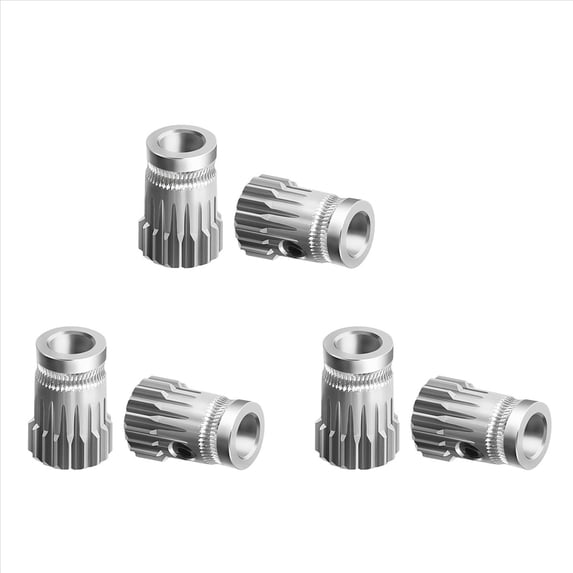 6Pcs Extruder Gears MK8 Stainless Steel Double Extrusion Wheels Bowden ...