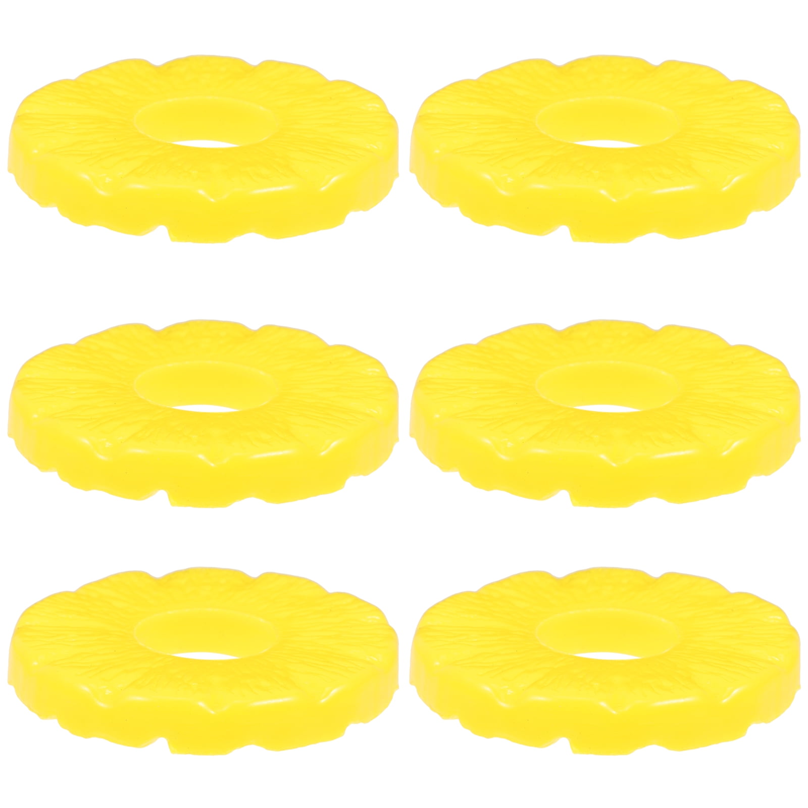 6Pcs Fake Pineapple Slice Models Artificial Fruits Slices Plastic ...