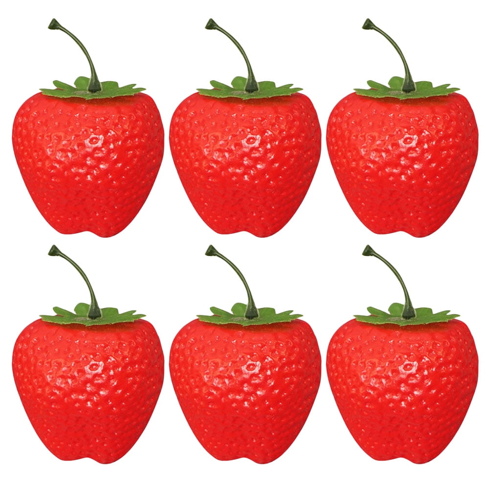 6Pcs Fake Strawberry Models Large Strawberry Statues Fruit Strawberry ...