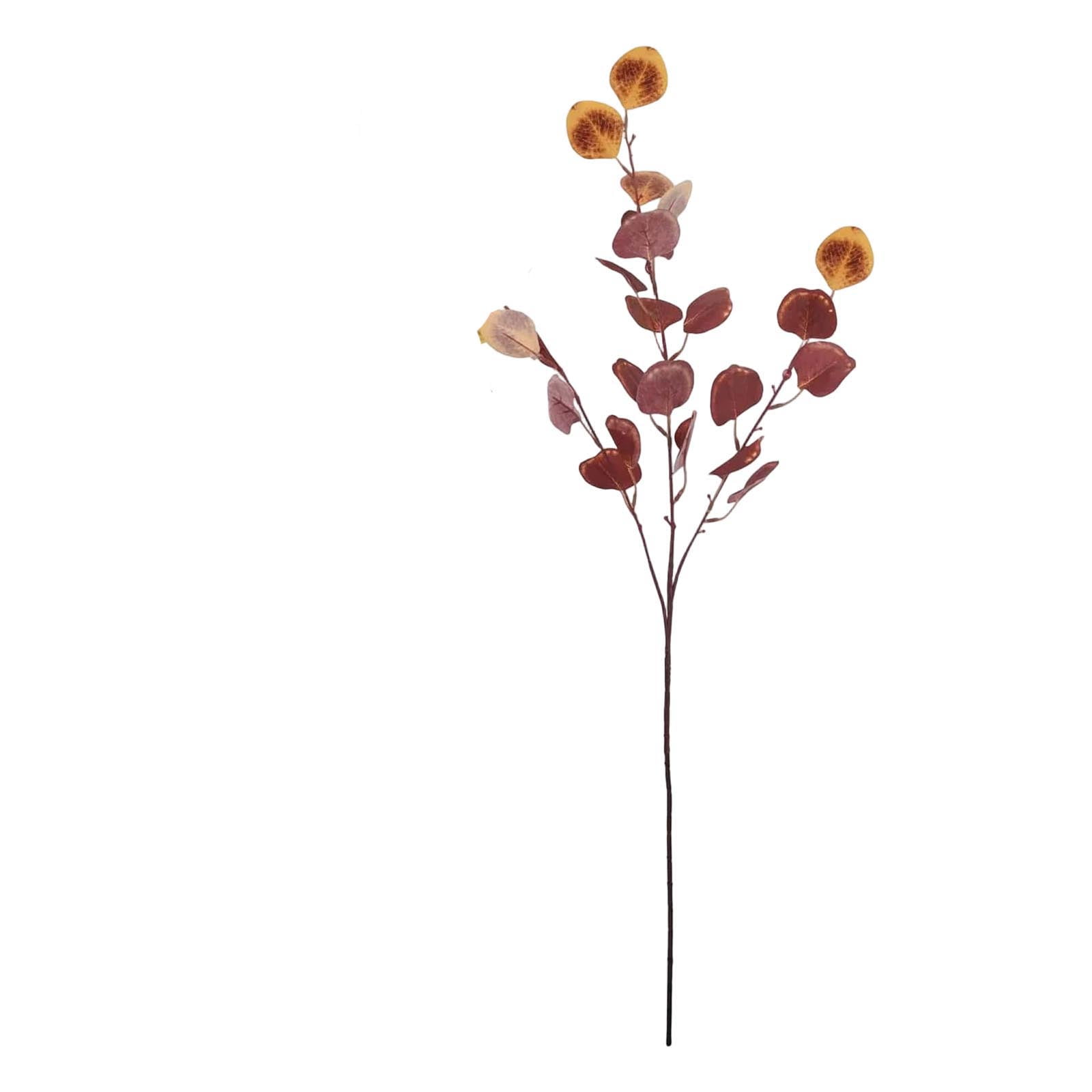 6Pcs Fall Artificial Eucalyptus Leaves Stems - 3 Colors Silk Silver ...