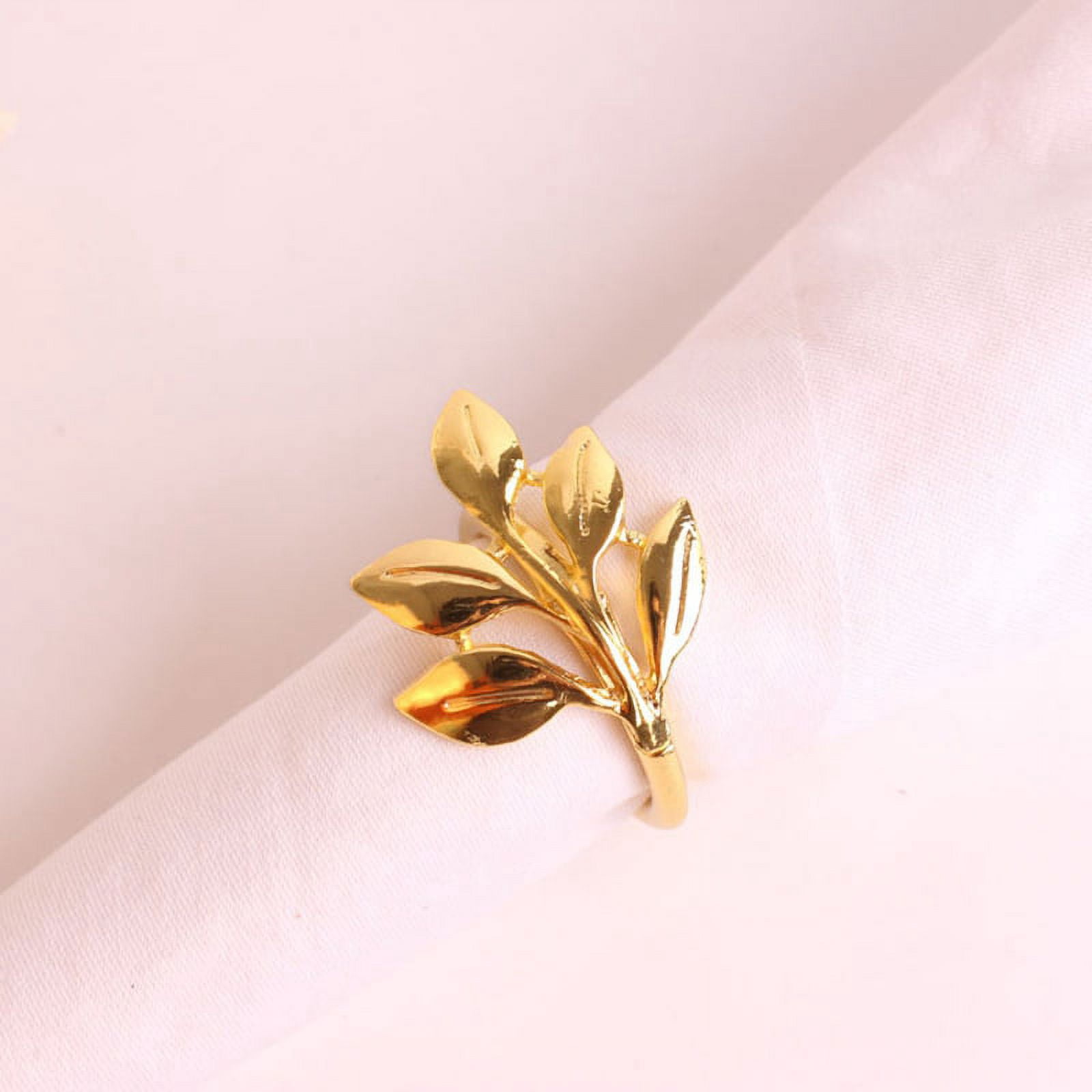 6Pcs Fall Leaves Napkin Rings, Gold Napkin Holder for Birthday ...