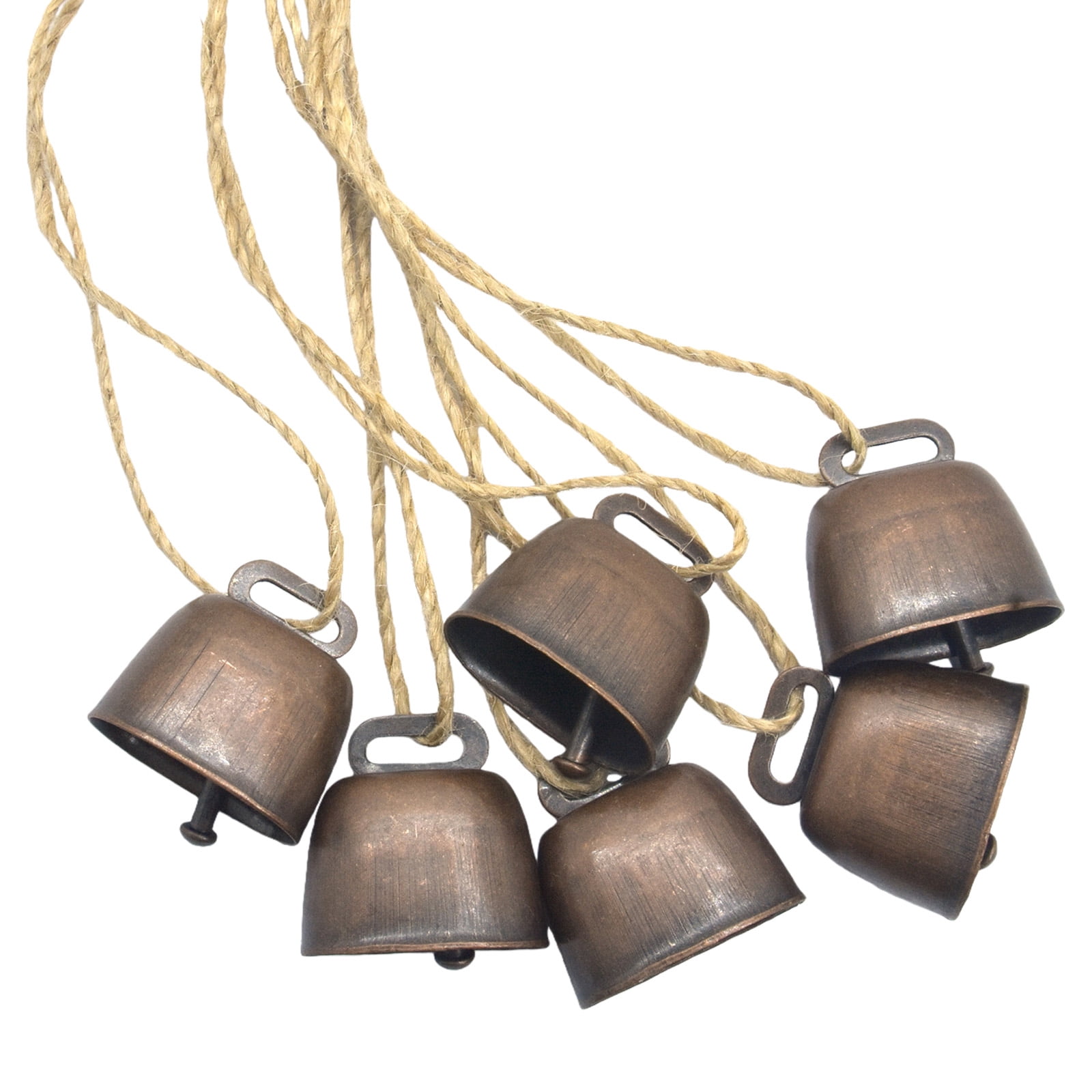 6Pcs Farmhouses Metal Cowbell Christmas Wreath Decorative Bells with ...