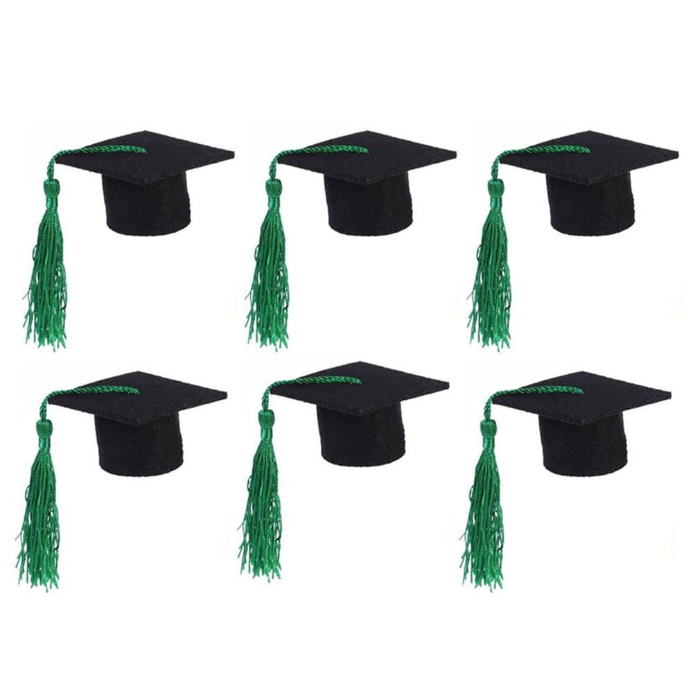 6Pcs Fashion Mini Graduation Hat Doctoral Cap Costume Top Hat With ...
